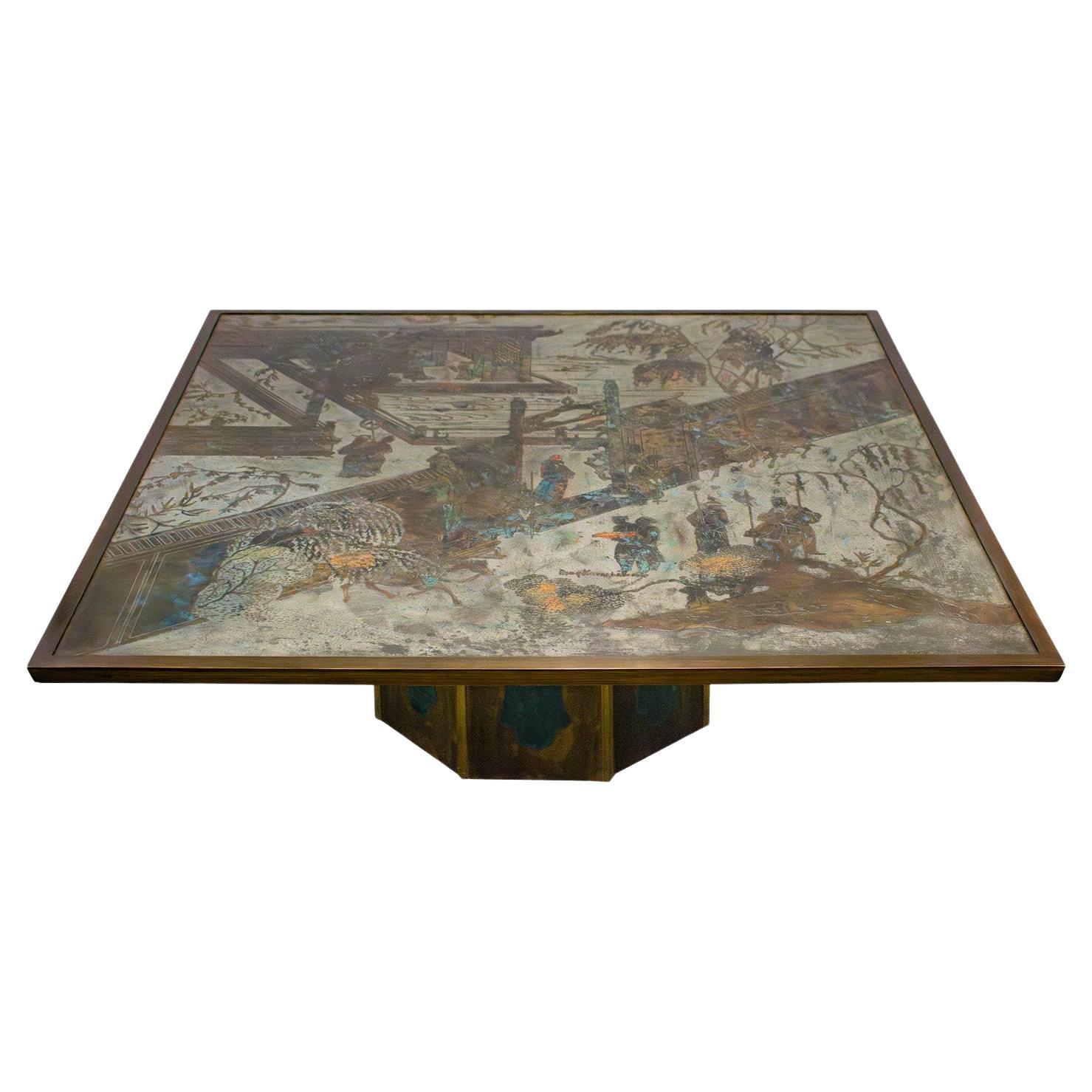 Philip and Kelvin LaVerne Rare Large "Chan" Coffee Table 1960s (Signed ...
