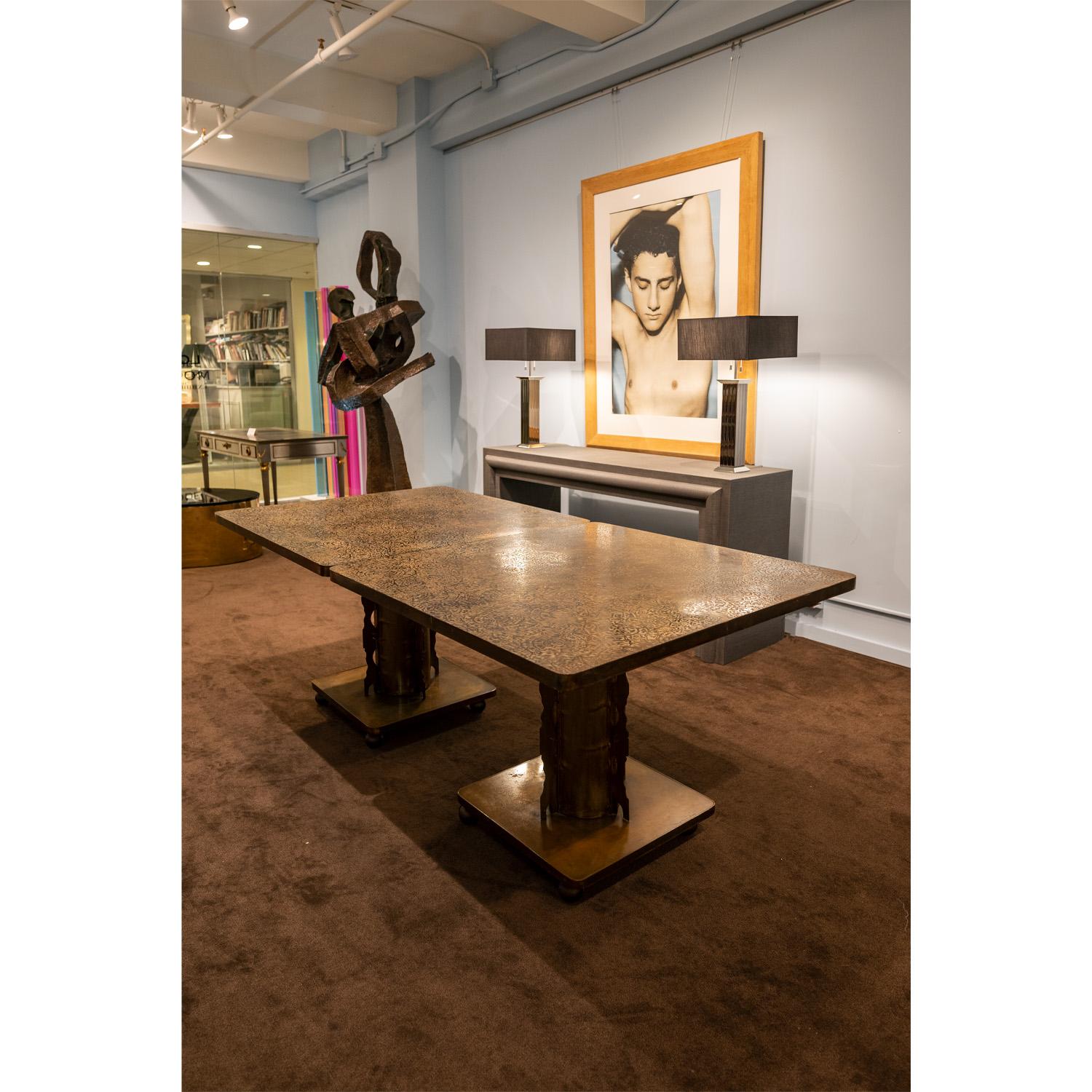 Philip and Kelvin LaVerne Unique 2 Piece "Etruscan Dining Table" 1960s ...