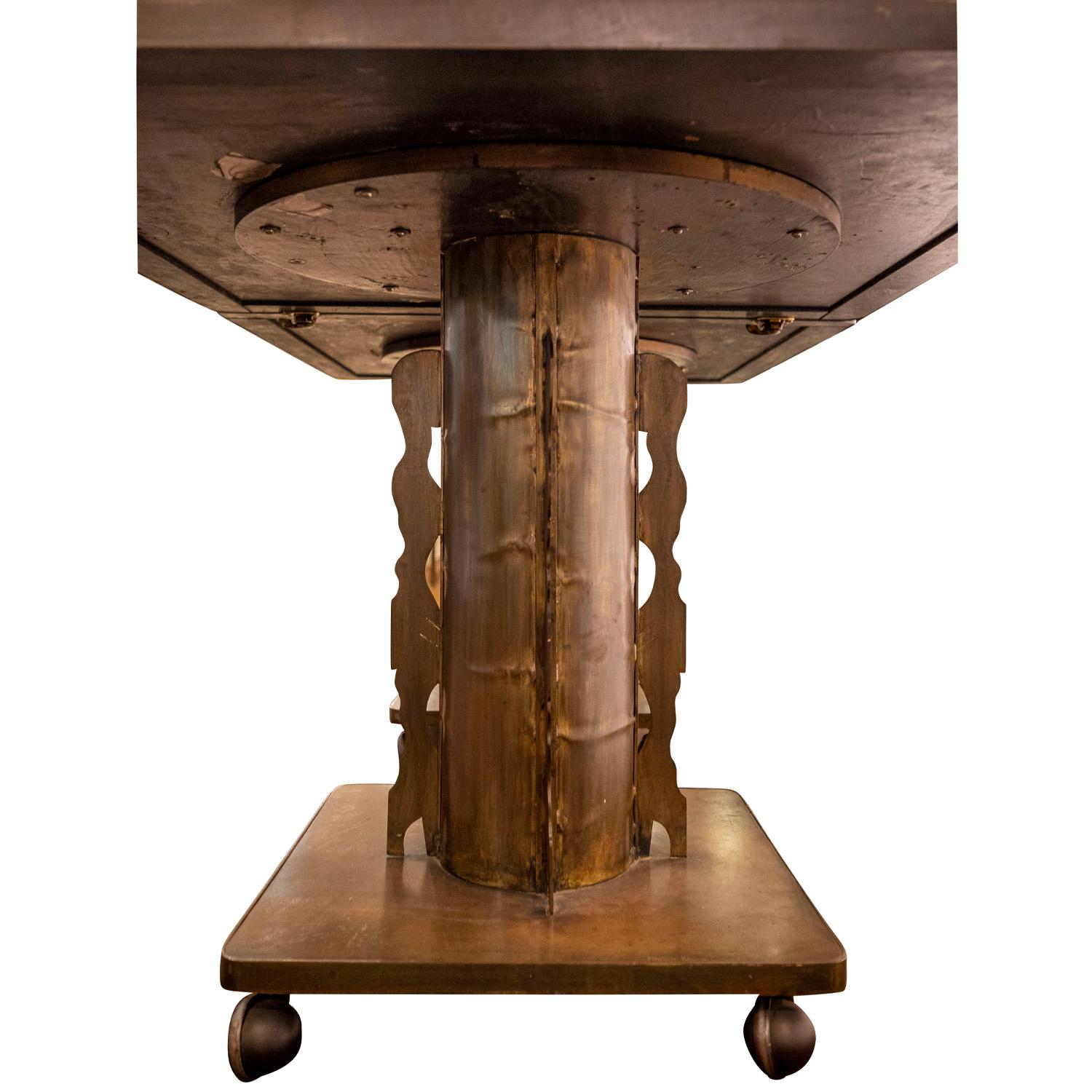 Philip and Kelvin LaVerne Unique 2 Piece "Etruscan Dining Table" 1960s ...