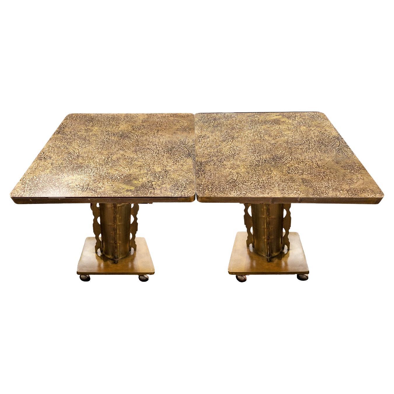 Philip and Kelvin LaVerne Unique 2 Piece "Etruscan Dining Table" 1960s ...