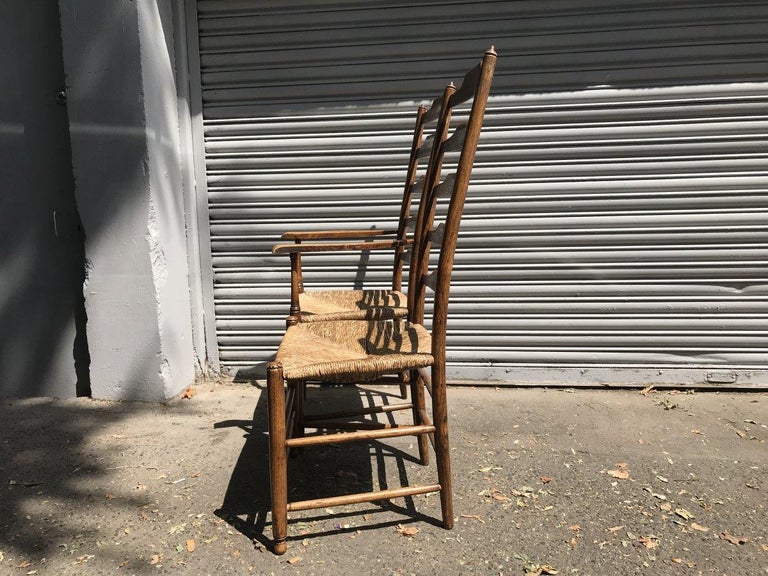 Philip Clissett, a Set of Six Arts and Crafts Ash Ladder Back Rush ...