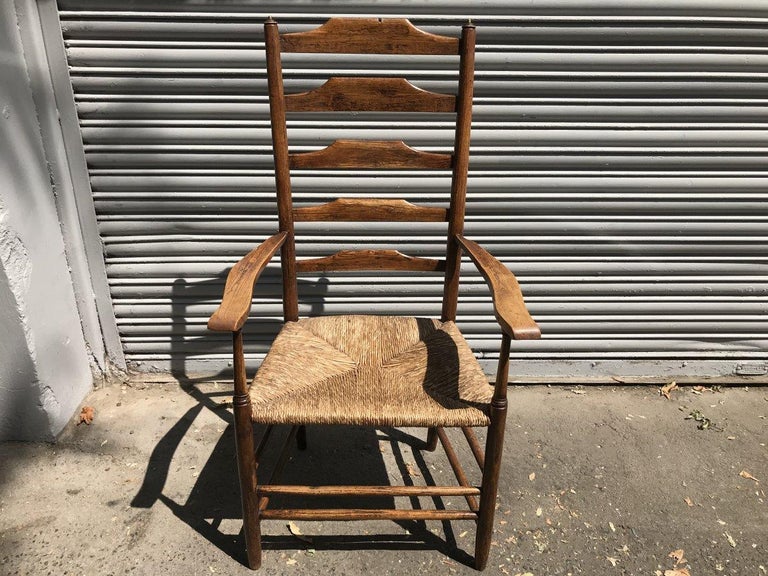Philip Clissett, a Set of Six Arts and Crafts Ash Ladder Back Rush ...