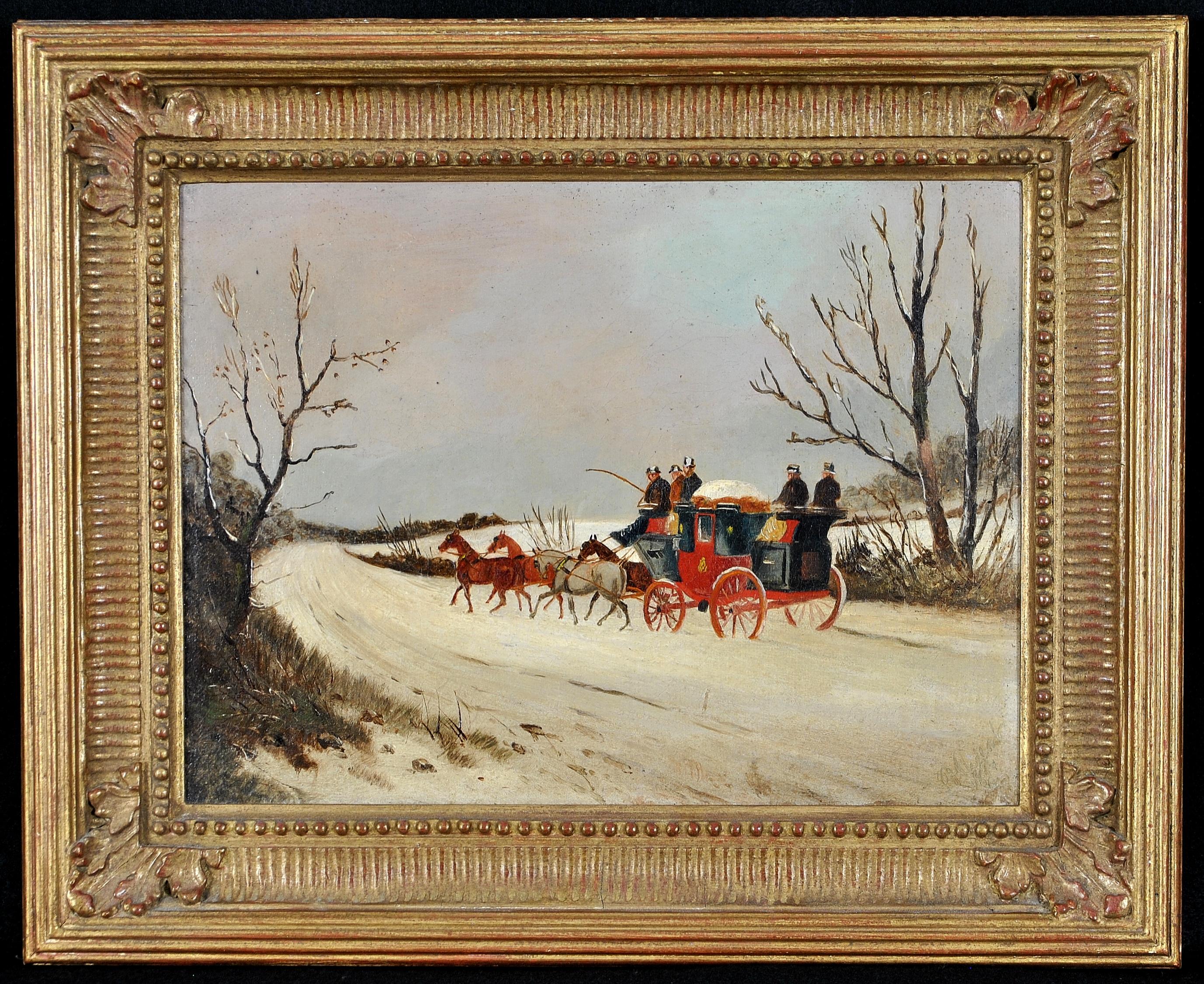 Philip H Rideout - Carriage in the Snow - Antique English Horses in ...