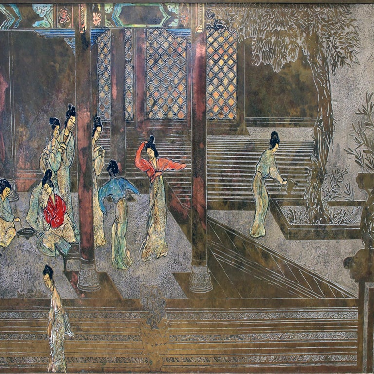 Philip and Kelvin LaVerne Large "Chin Ying" Coffee Table, 1960s 'Signed ...