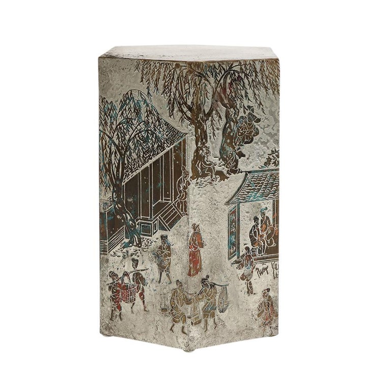 Philip and Kelvin Laverne Side Table, Chan Series, Bronze, Pewter ...