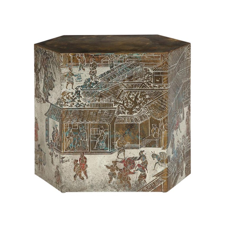 Philip and Kelvin Laverne Side Table, Chan Series, Bronze, Pewter ...