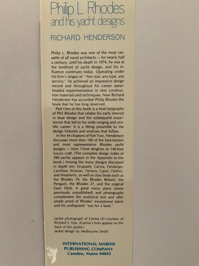 Philip L. Rhodes and His Yacht Designs Hard Cover Book, 1981 at 1stDibs