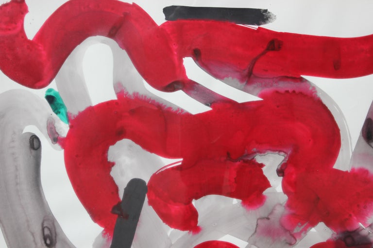 Philip Renteria - Red and Grey Gestural Painting at 1stDibs
