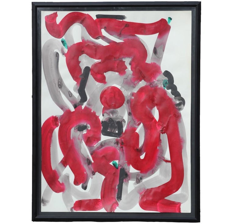 Philip Renteria - Red and Grey Gestural Painting at 1stDibs