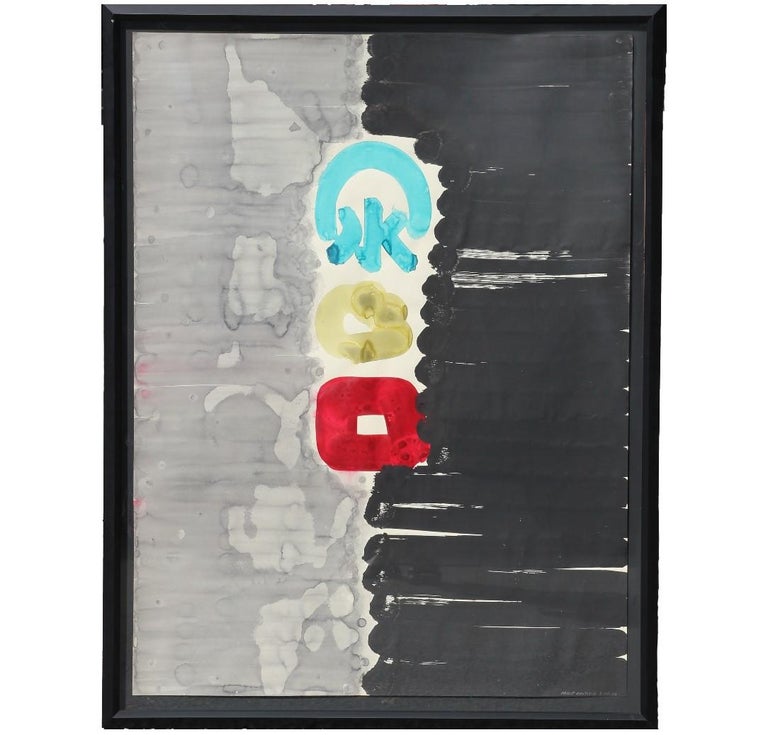 Philip Renteria - Teal, Yellow, and Red Contemporary Gestural Abstract ...