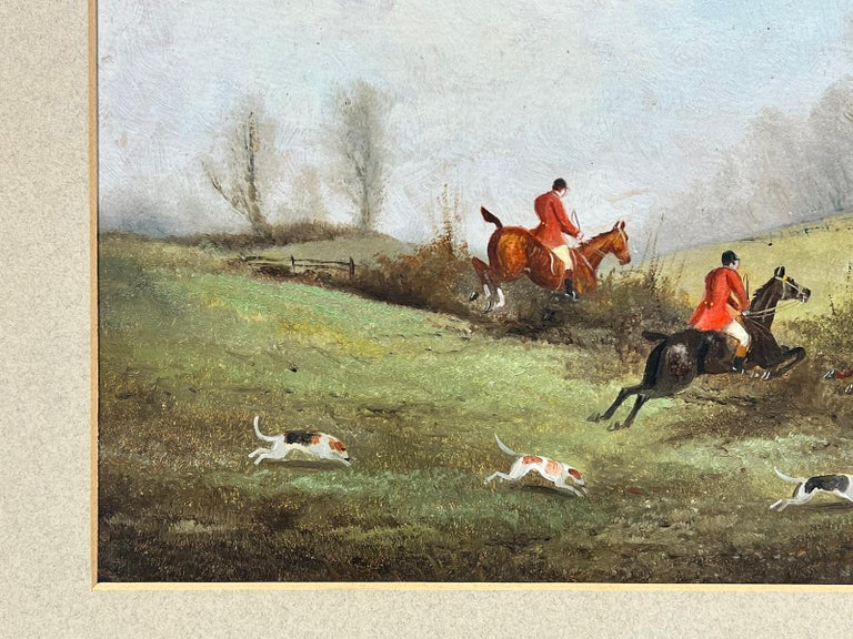Philip Rideout - The English Fox Hunt Antique Oil Painting Huntsman and ...