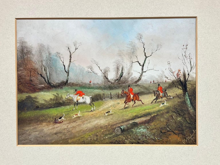 Philip Rideout - The English Fox Hunt Oil Painting Huntsman Red Jackets ...