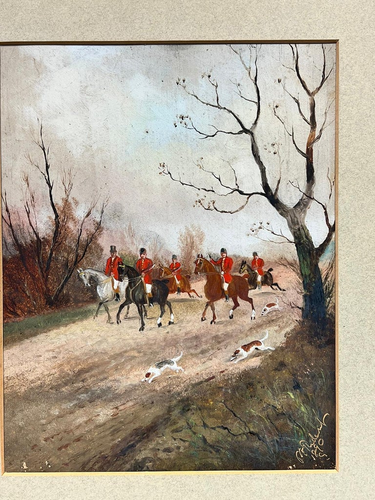 Philip Rideout - The English Fox Hunt Oil Painting Large Group Huntsman ...