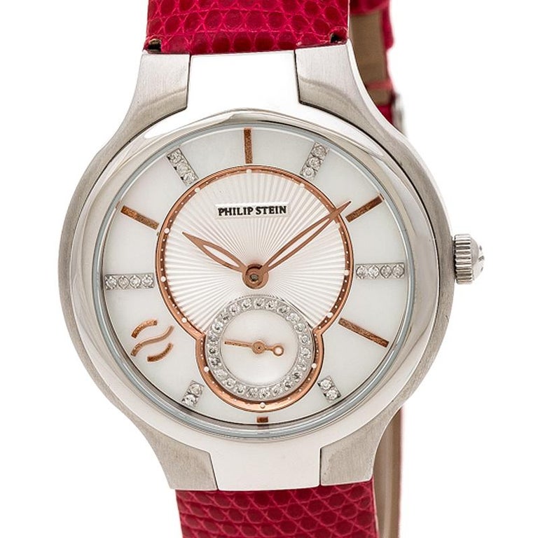 Philip Stein Mother of Pearl Stainless Steel Teslar Women's Wristwatch ...