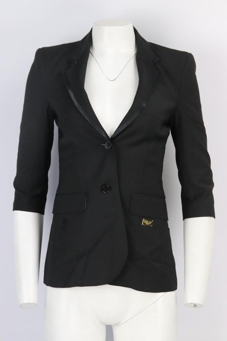 Philipp Plein Couture Crystal Embellished Wool Blend Blazer Xsmall For ...