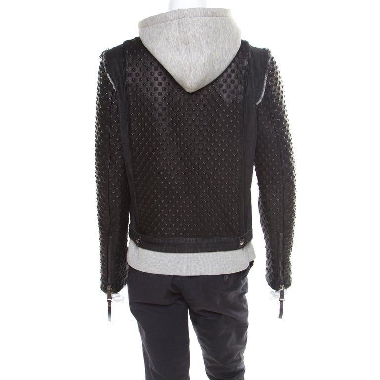 Philipp Plein Illegal Fight Club Black Textured Leather and Denim ...