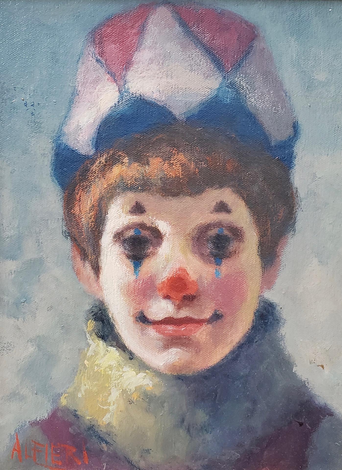 Philippe Alfieri "Young Harlequin" Original Oil Portrait, circa 1970s ...