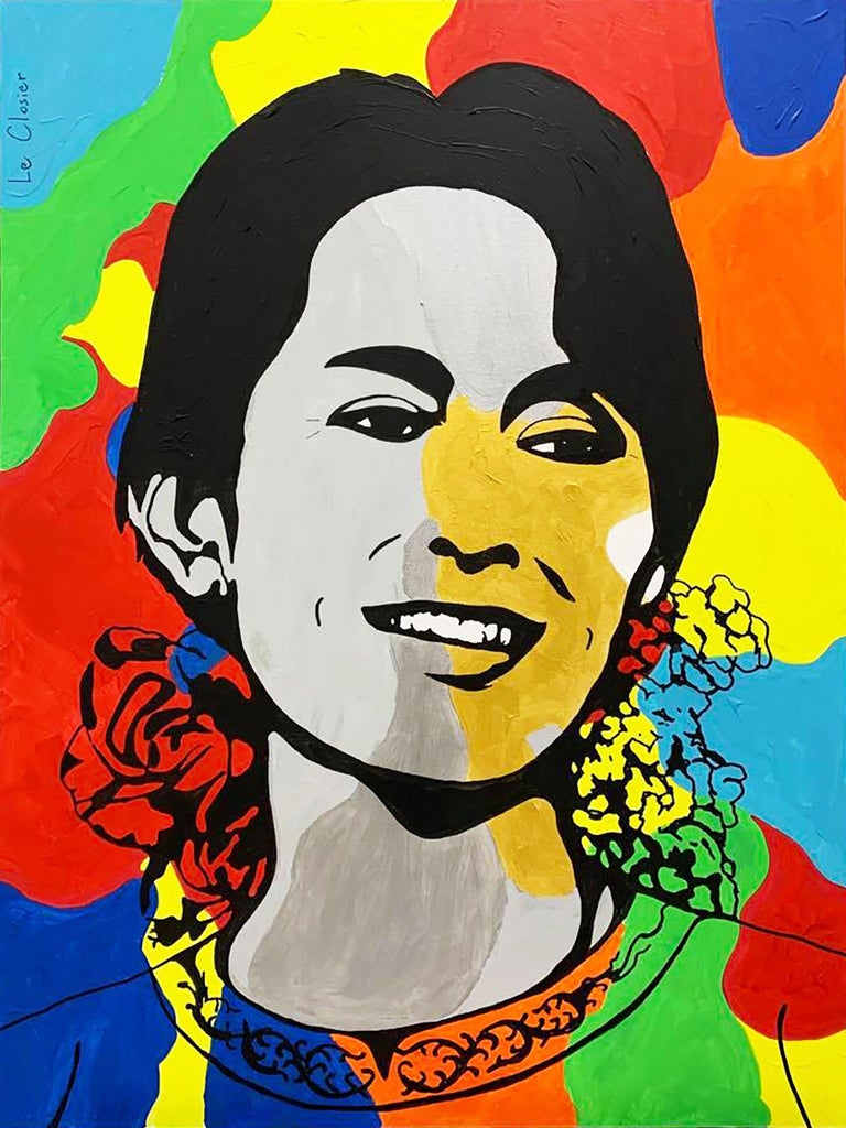 Philippe Colpaert (Le Closier) - AUNG SAN SUU KYI, Painting, Acrylic on ...