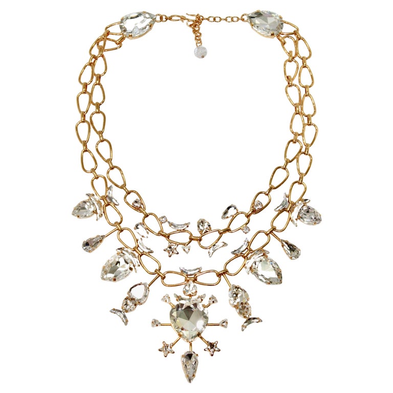 Philippe Ferrandis Crystal and Gold Unique Choker. For Sale at 1stDibs