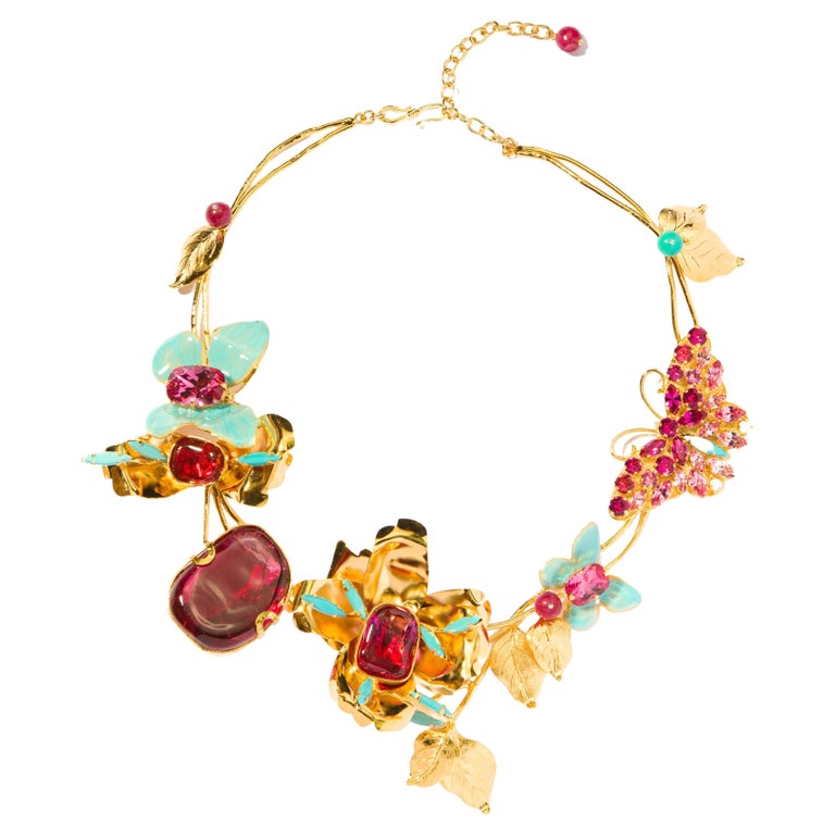 Philippe Ferrandis, collier d'affirmation Rosa Flora En vente sur 1stDibs