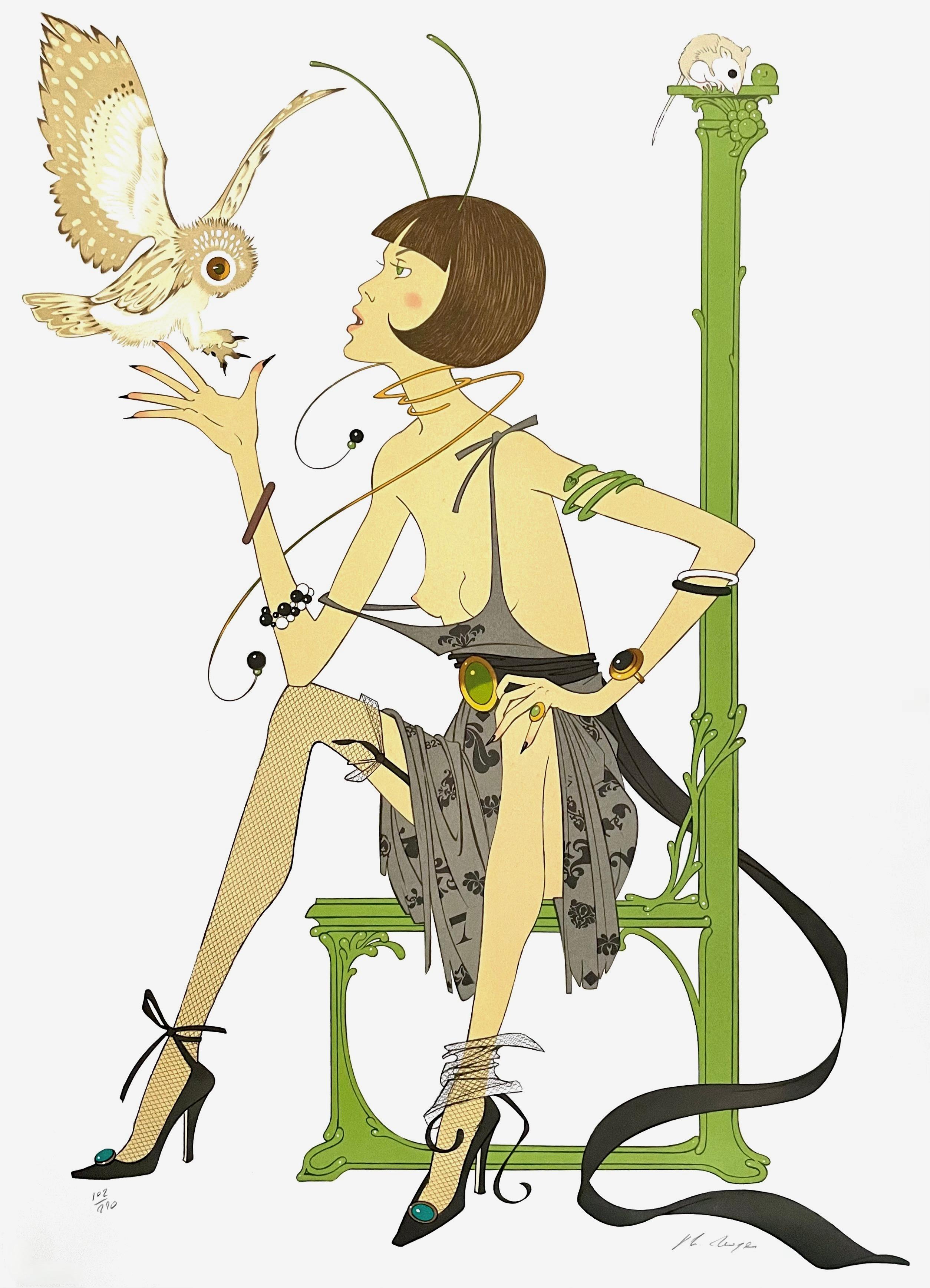 James Houston for Steuben "Column of the Owl" For Sale at 1stDibs