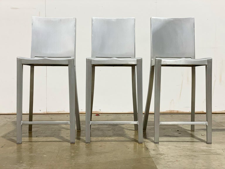 Philippe Starck + Emeco Hudson Barstools in Brushed Aluminum, Counter ...