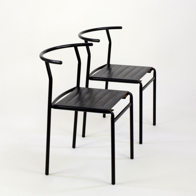 Philippe Starck Two Leather 'Café Chairs' for Baleri Italia, 1984, Café ...