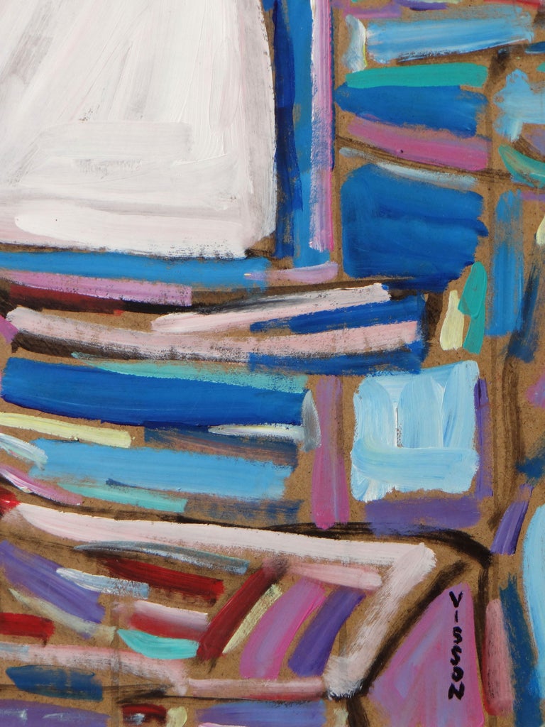 Philippe Visson - Philippe VISSON (1942-2008), Painting "Poussée de ...