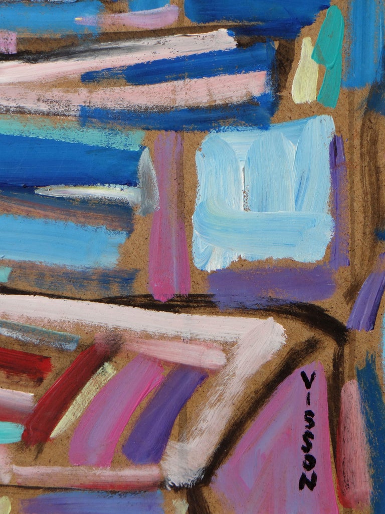 Philippe Visson - Philippe VISSON (1942-2008), Painting "Poussée de ...