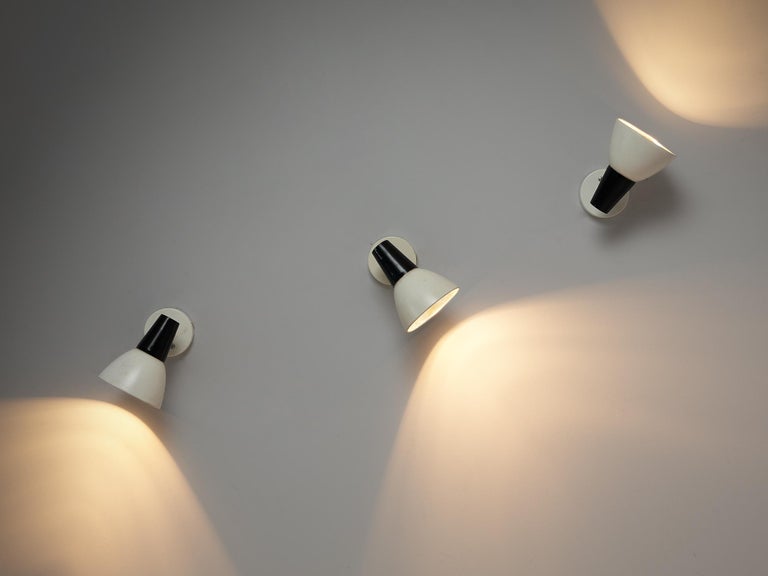 Philips Adjustable Wall Lamps in Black and White For Sale at 1stDibs