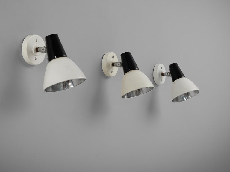 Philips Adjustable Wall Lamps in Black and White For Sale at 1stDibs