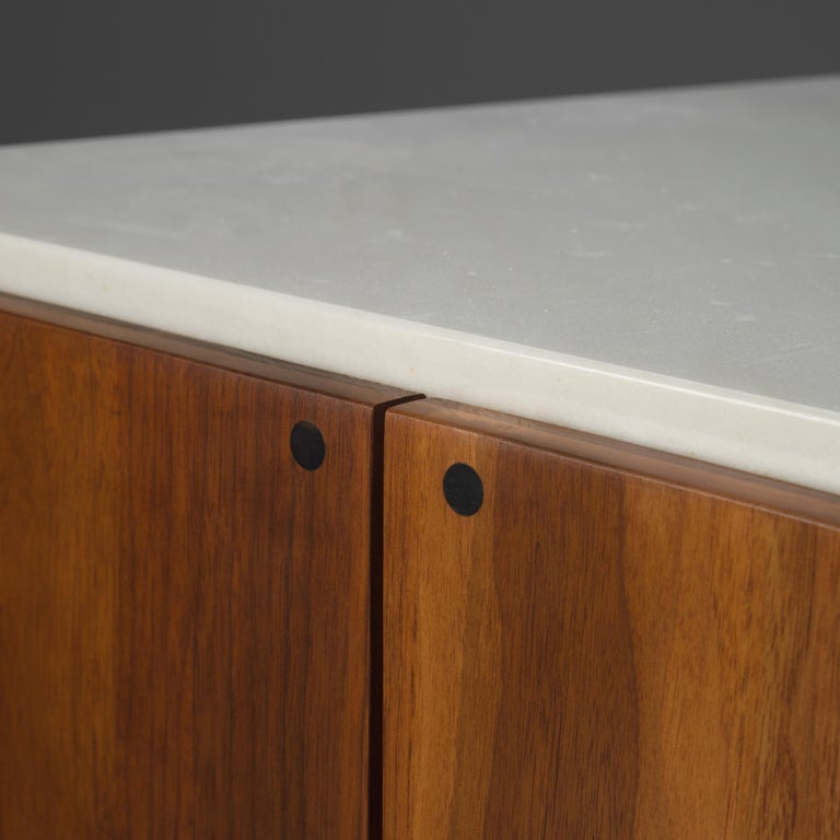 Phillip Lloyd Powell Coffee Table in Walnut and Marble with Storage For ...