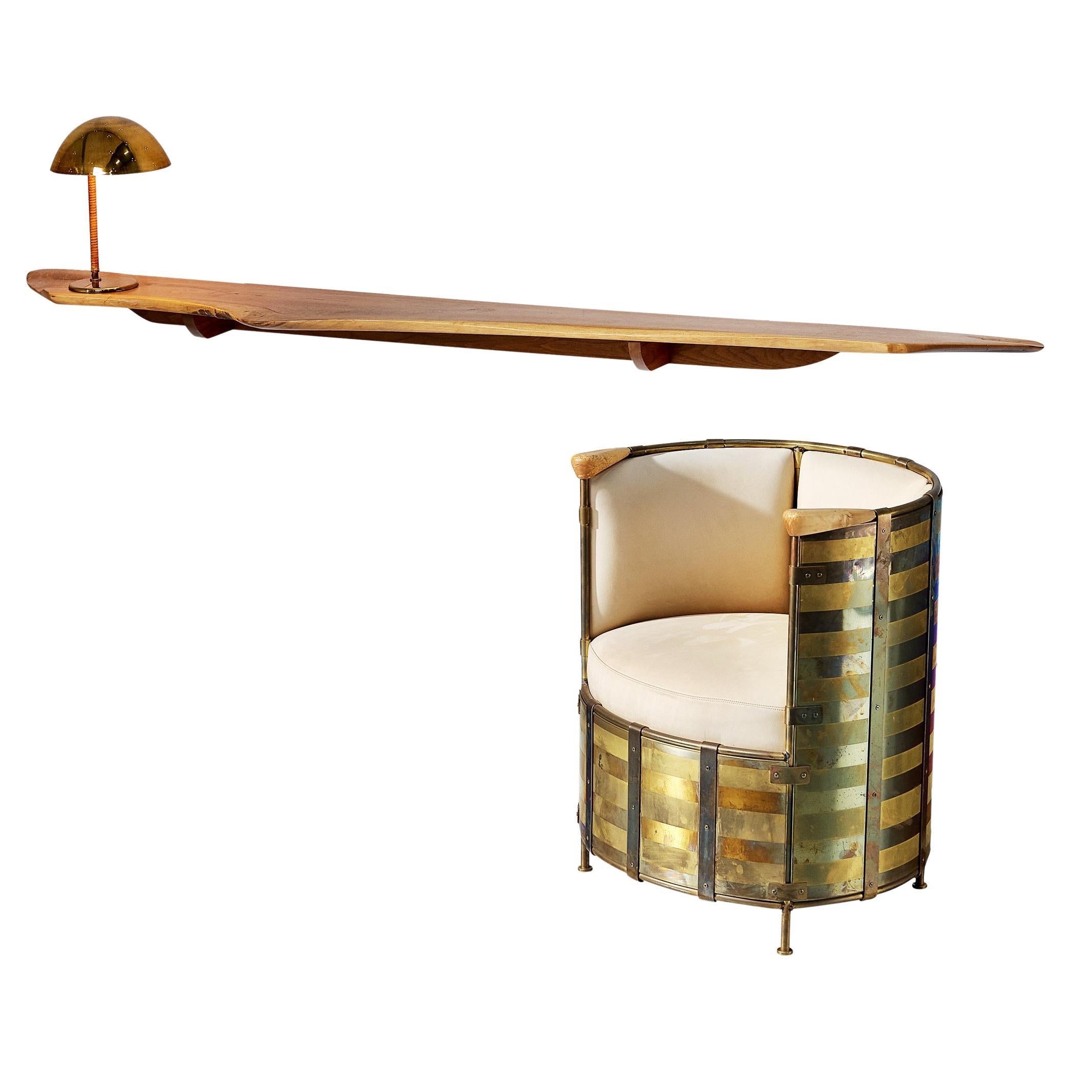 Phillip Lloyd Powell Shelf in Walnut For Sale at 1stDibs