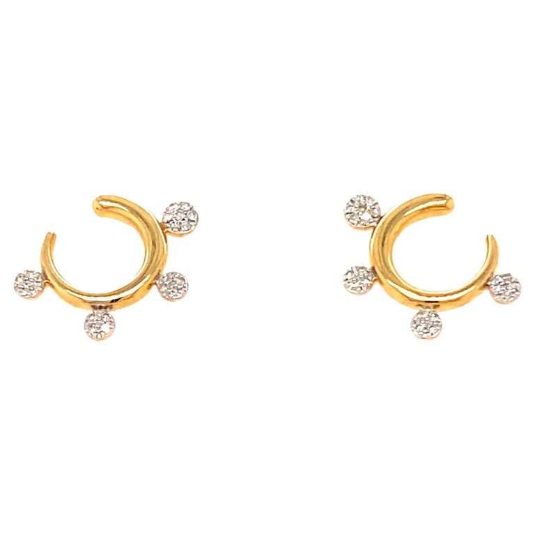 Phillips House 14k Yellow Gold and Diamond Infinity Fan Earrings at 1stDibs