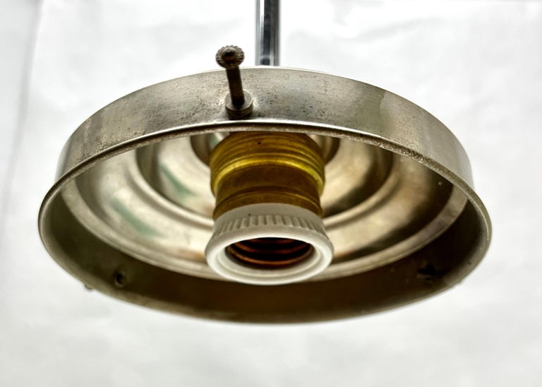 Phillips Pendant Stem Lamp with a Globular Opaline Shade, 1930s ...