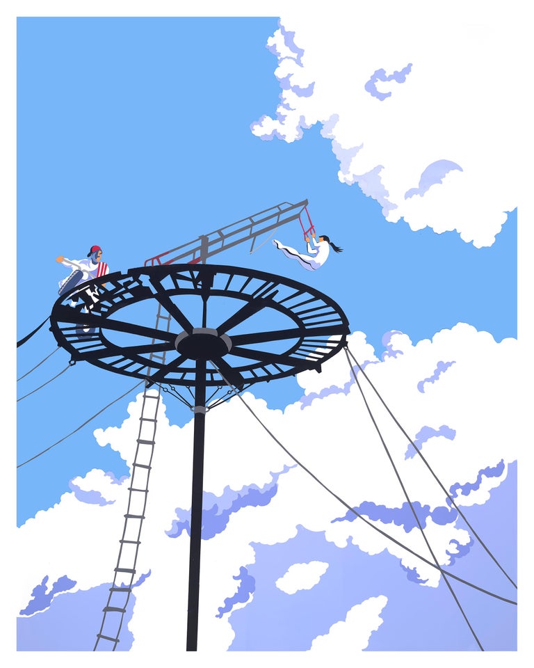 Vortex of Doom Circus thrill show blue sky clouds motorcycles ...