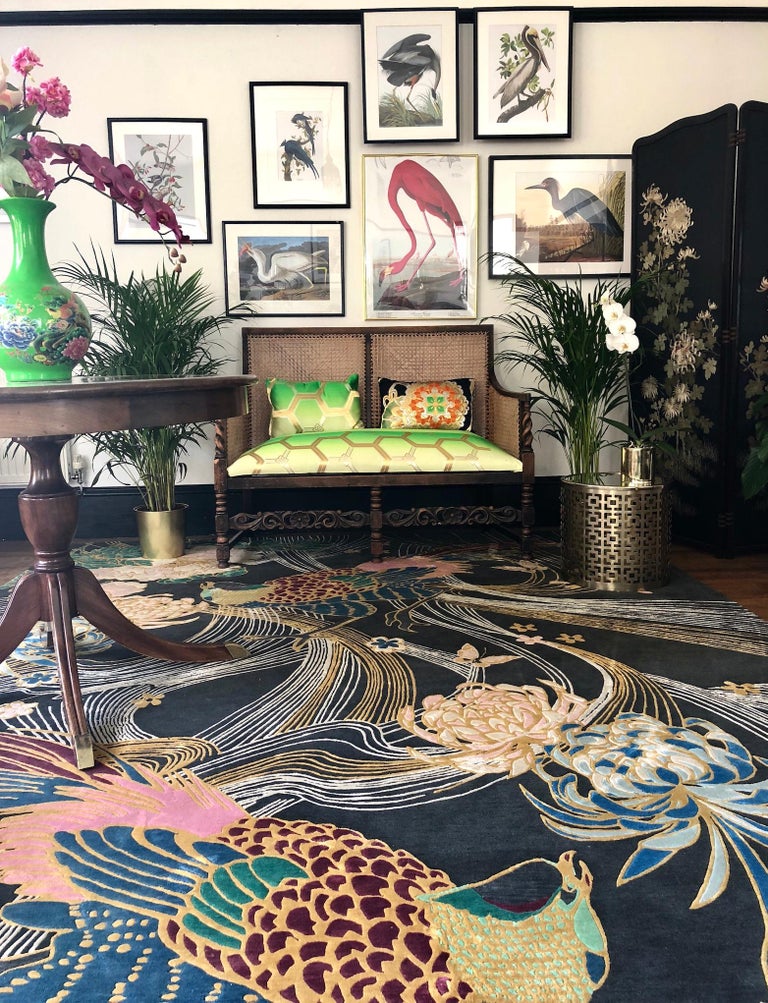 Phoenix Hand Knotted Wool and Silk Rug by Wendy Morrison For Sale at ...