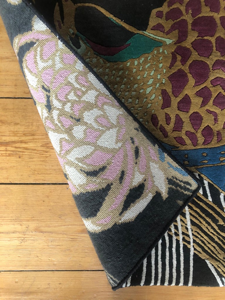 Phoenix Black, Hand Knotted rug, in Wool and Silk by Wendy Morrison For ...