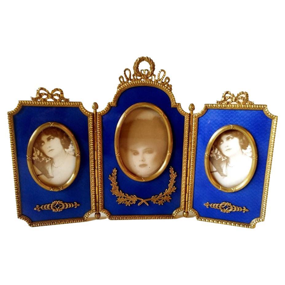 Antique Norwegian Silver and Enamel Photograph Frame at 1stDibs