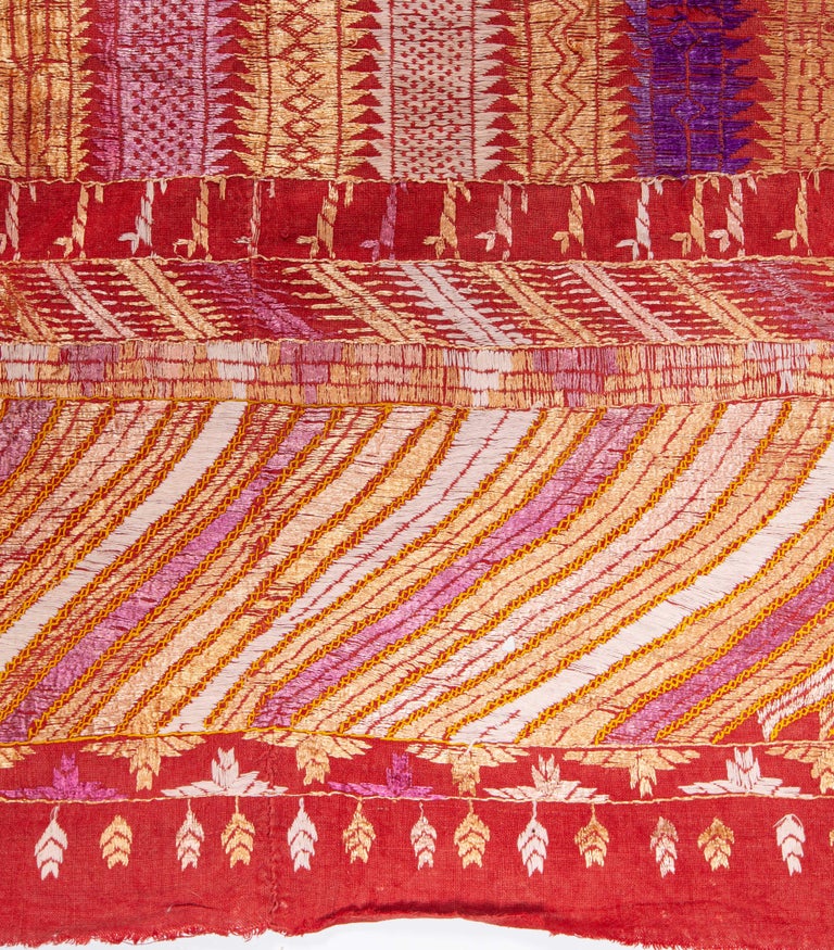 Phulkari Wedding Shawl from Punjab, India, Early 20th Century For Sale ...