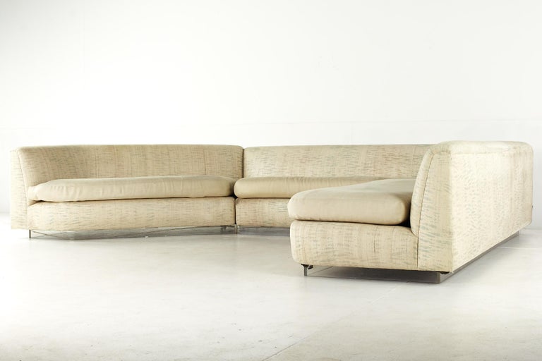 Phyllis Morris Mid-Century Illuminated Lucite Base Sectional Sofa For ...