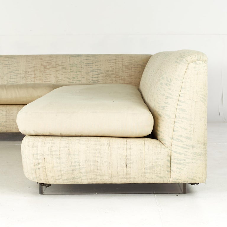 Phyllis Morris Mid-Century Illuminated Lucite Base Sectional Sofa For ...