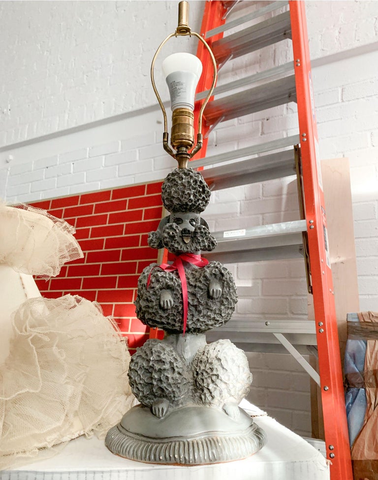 Phyllis Morris Original Poodle Table Lamp, Signed, Black, 1952 Vintage ...