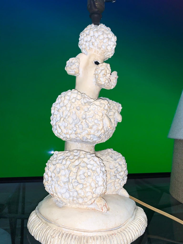 Phyllis Morris Original Poodle Table Lamp, Signed, Blue, 1952 Hollywood ...