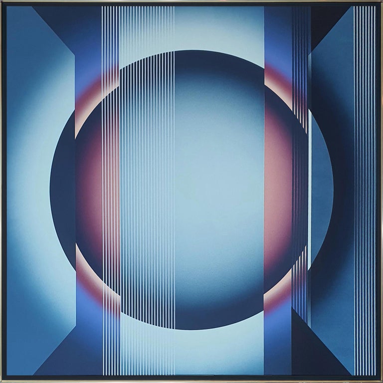Pi Square Milena Kornacka - OP ART “Emanations: O _EM d” Blue Rose ...