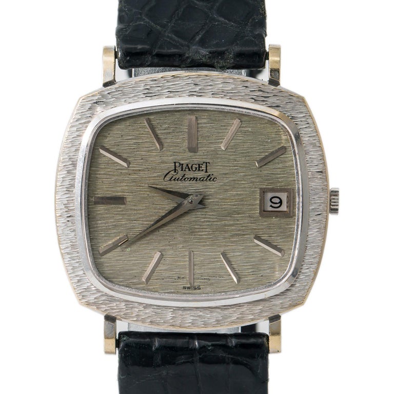 Piaget 13434 A6 Men's Automatic 18k White Gold Watch Silver Dial For ...