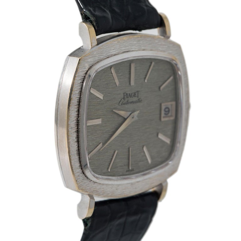 Piaget 13434 A6 Men's Automatic 18k White Gold Watch Silver Dial For ...