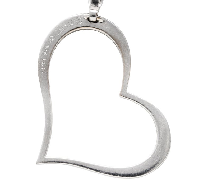 Piaget 1.53 Carats Pavé Diamond 18 Karat White Gold Large Open Heart ...