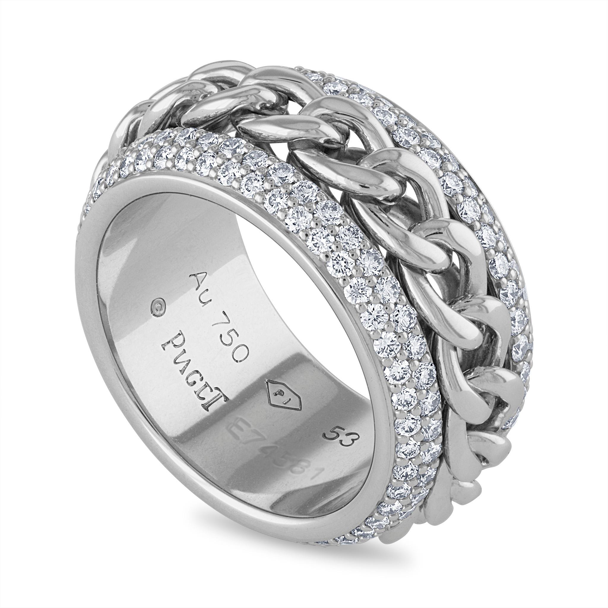 Piaget 18 Karat White Gold Diamond Ring For Sale at 1stDibs