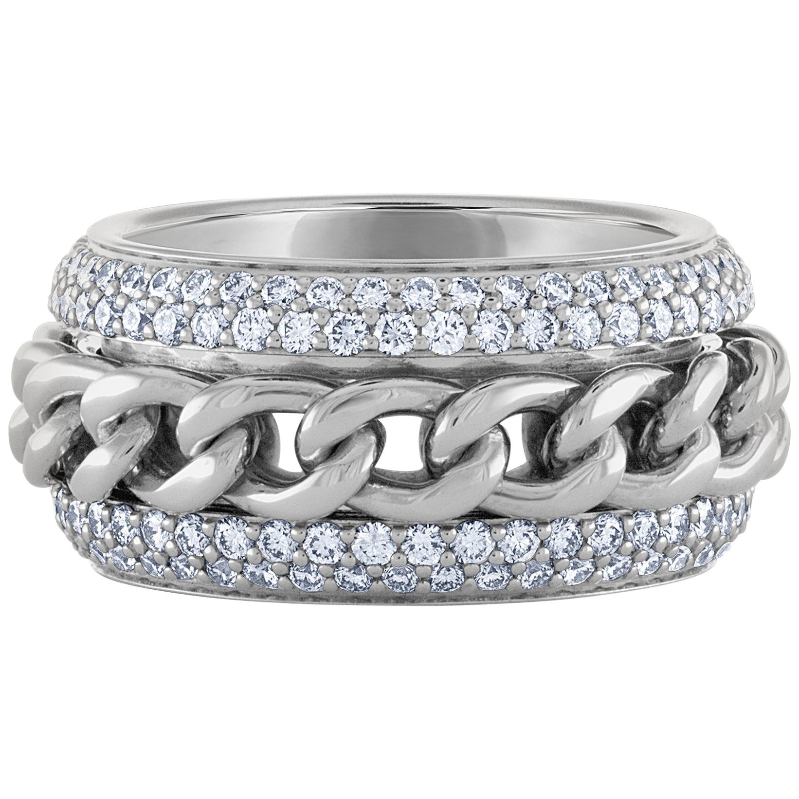 Piaget 18 Karat White Gold Diamond Ring For Sale at 1stDibs